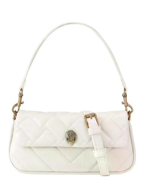 Kurt Geiger Quilted Clutch With Eagle Head - White
