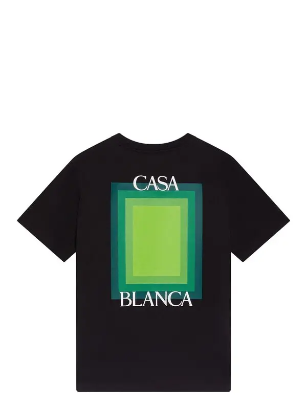 Casablanca Square Logo Short Sleeve T-shirt - Green