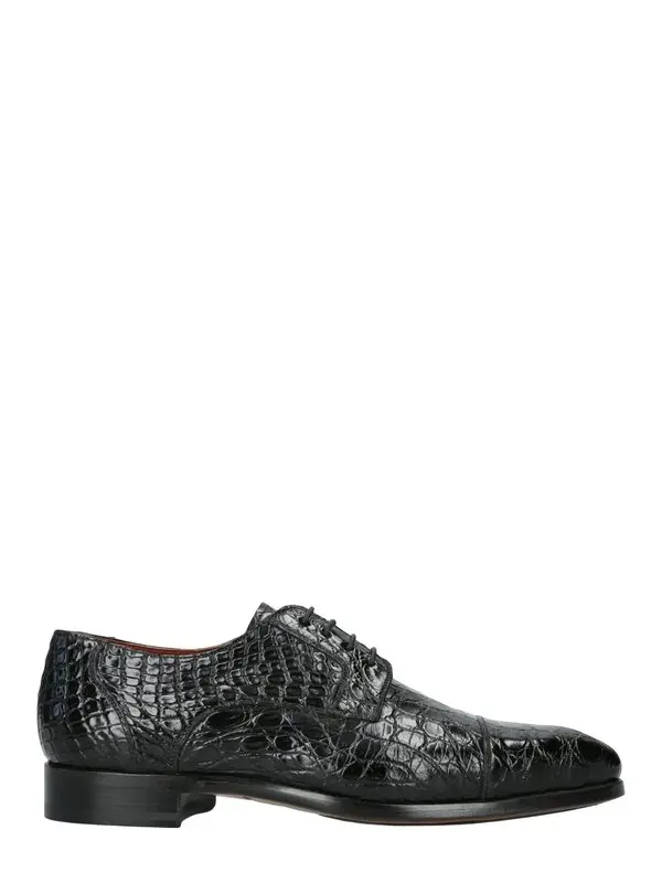 Magnanni Crocodile Leather Oxford Shoes - Black