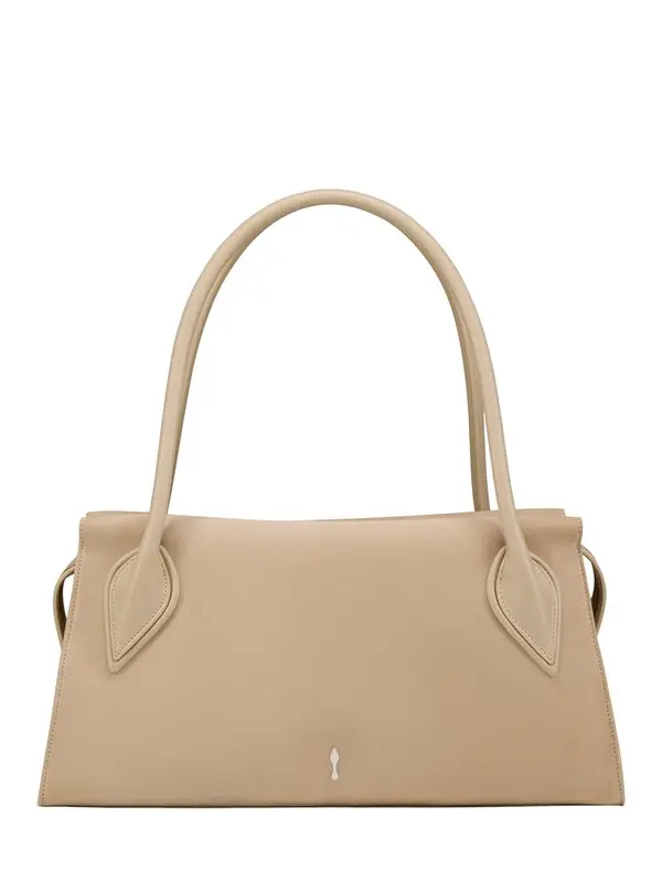 CHRISTIAN LOUBOUTIN Venus Medium Leather Shoulder Bag - Beige