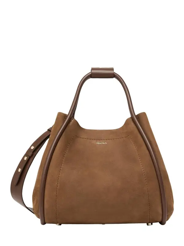 Max Mara Small Nubuck Leather Marine Top-handle Bag - Brown