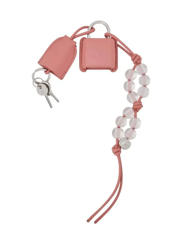 Loewe Leather Amazona Padlock Bag Charm - Pink