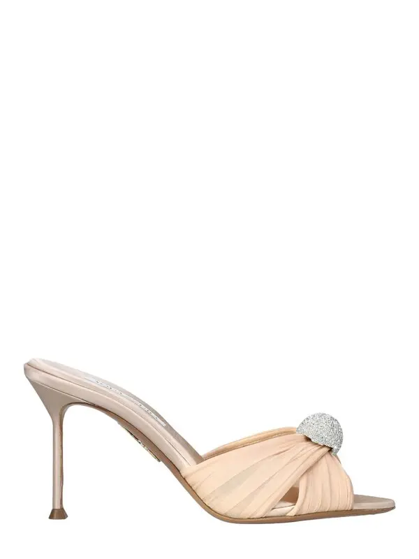 AQUAZZURA Embellished Mules 85 - Pink