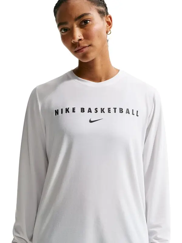 Nike Dri-fit Long-sleeve Warm-up Basketball Top - White
