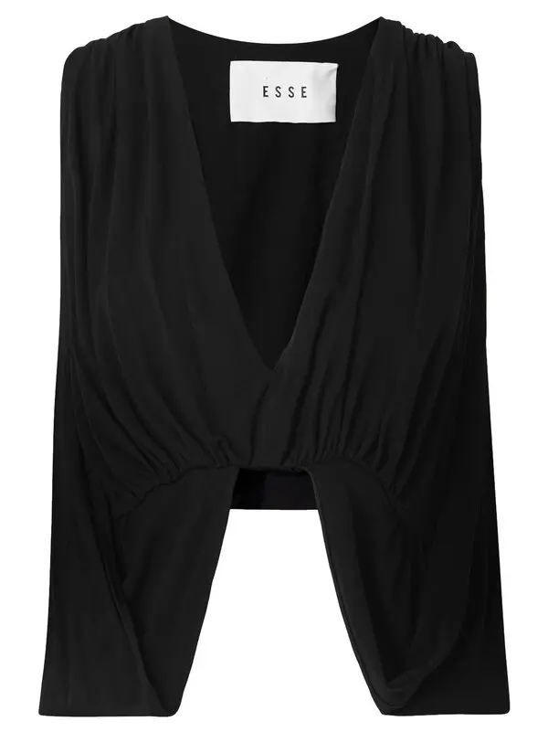 ESSE STUDIOS Solina Cape-effect Top - Black