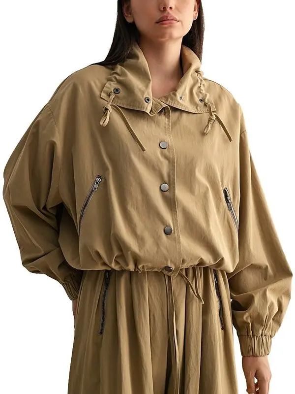 LUVEE Collared Button Up Shacket - Taupe