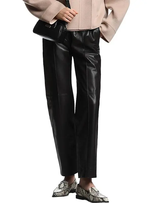 Emporio Armani Leather Pants - Chocolate