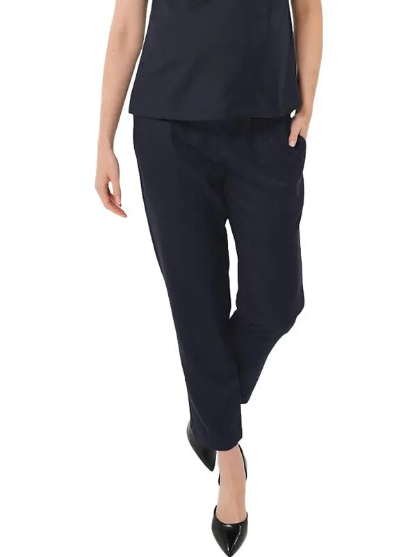 MARION All-season Wool Maternity Dress Pants - Navy