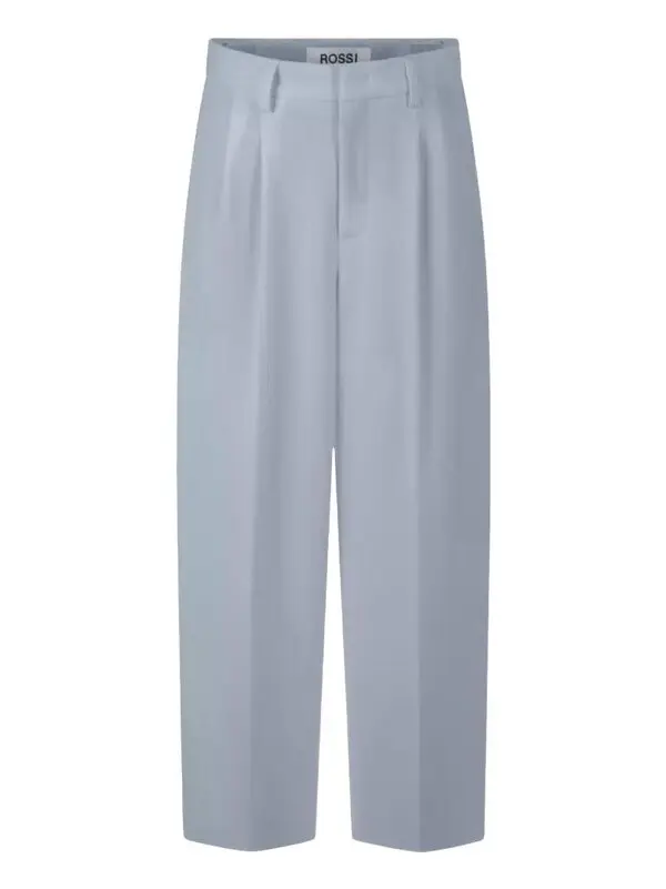 ROSSI Cropped Pleated Trousers - Blue