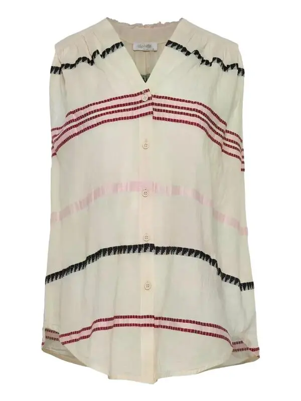 Devotion Striped Sleeveless Shirt - Neutrals