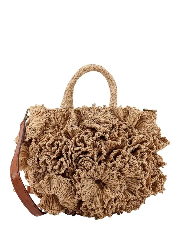 IBELIV Raffia Crossbody Bag - Beige