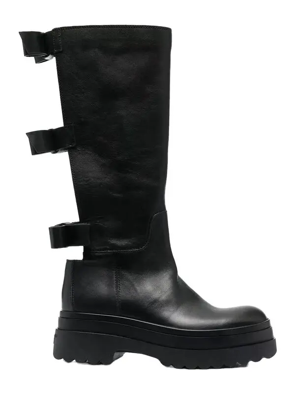 Red Valentino Bow-embellished Knee-high Boots - Black