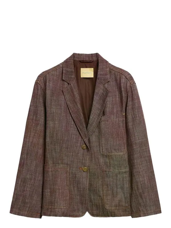 Momoni Single-breasted Denim Jacket - Brown