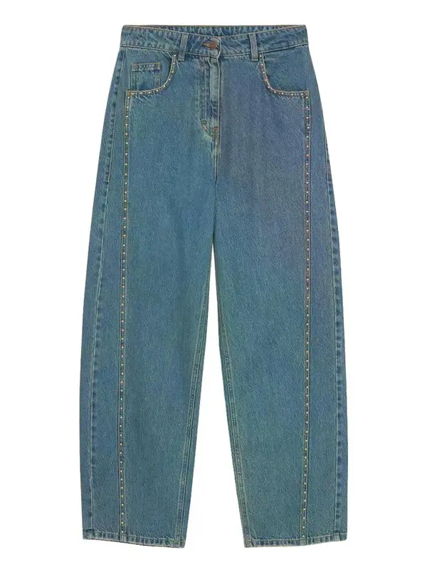 Momoni Thomas Studded Boyfriend Jeans - Blue