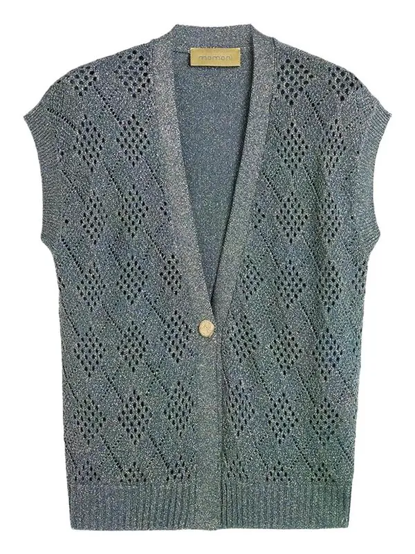 Momoni Pedro Diamond-pattern Vest - Blue