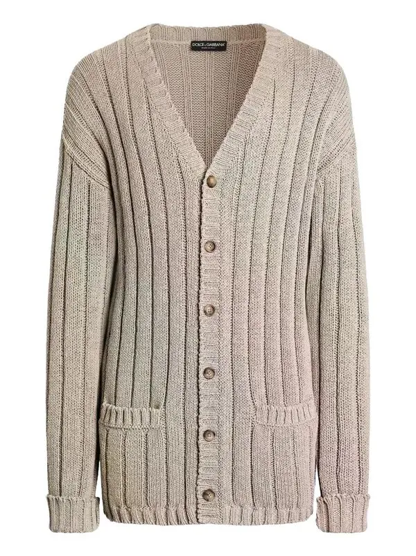 Dolce & Gabbana Cotton-blend Cardigan - Neutrals