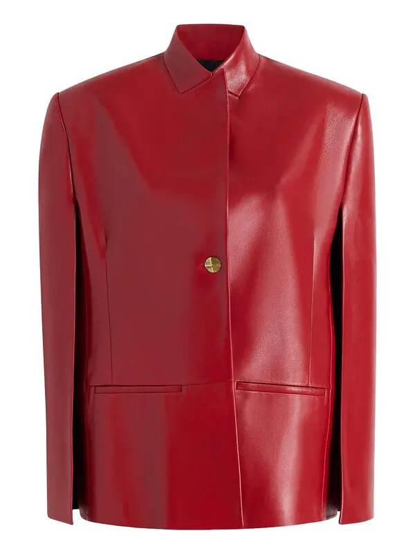 Khaite Dolso Leather Jacket - Deep Red