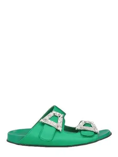 TWENTY FOUR HAITCH Emerald Textile Sandals - Green