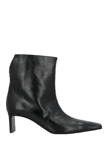 Khaite Glossed-leather Ankle Boots - Black