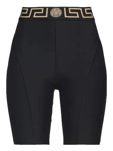 Versace Bike Shorts In Synthetic Jersey - Black