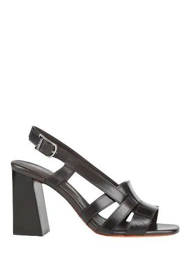 Santoni Leather Ankle Strap Sandals - Brown