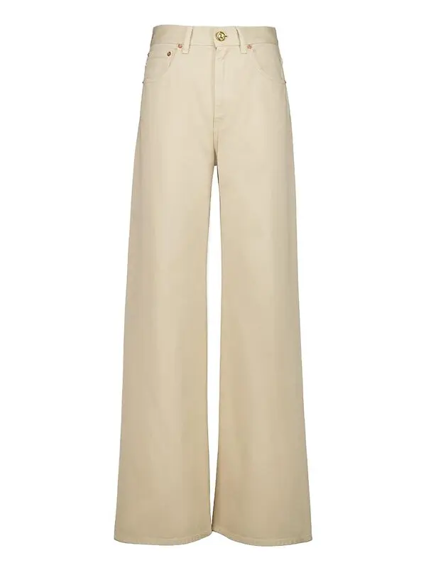 BLAZÉ MILANO Nariida Almond Java Wide-leg Jeans - Beige