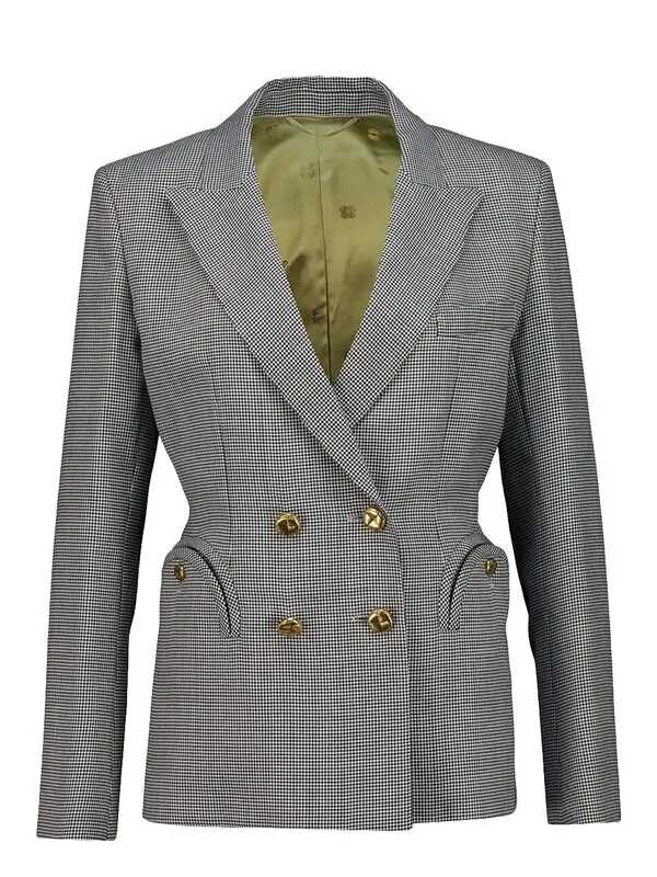 BLAZÉ MILANO Houndstooth Virgin Wool Blazer - Grey