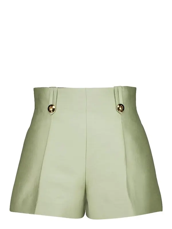 Zimmermann Wool And Silk Tailored Shorts - Green