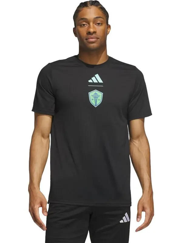 Adidas Seattle Sounders Fc Pregame T-shirt - Black / Mls-ssf-s6s