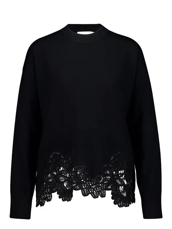 Zimmermann Luna Merino Lace Sweater - Black