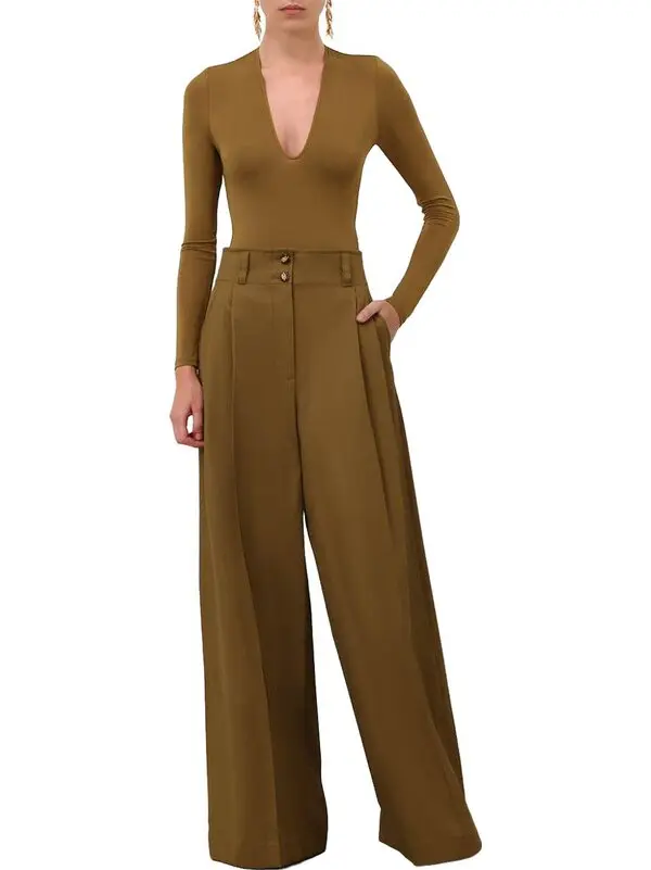 Zimmermann Luna Tailored Wide-leg Trousers - Brown