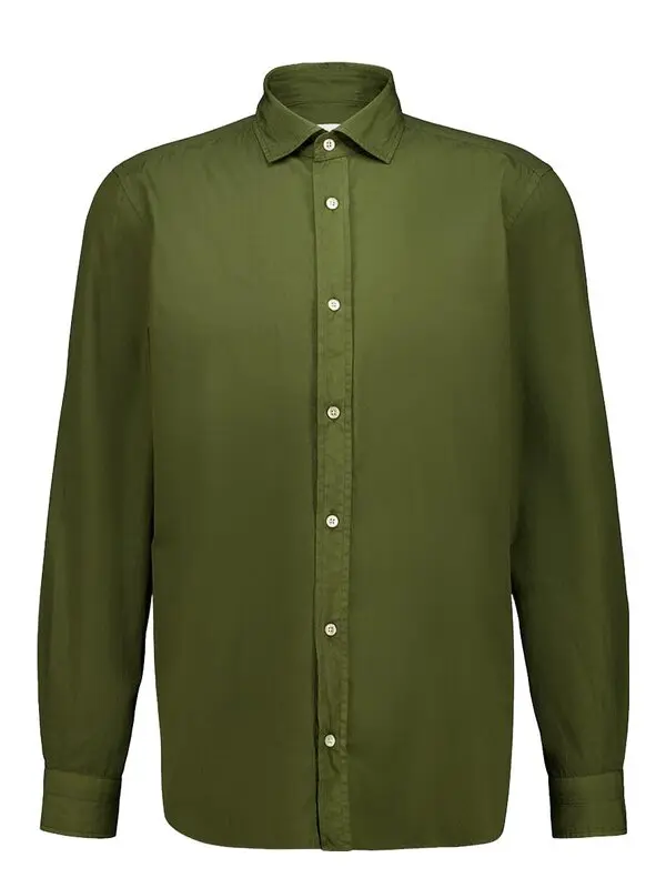 Boglioli Khaki Cotton Long-sleeve Shirt - Green