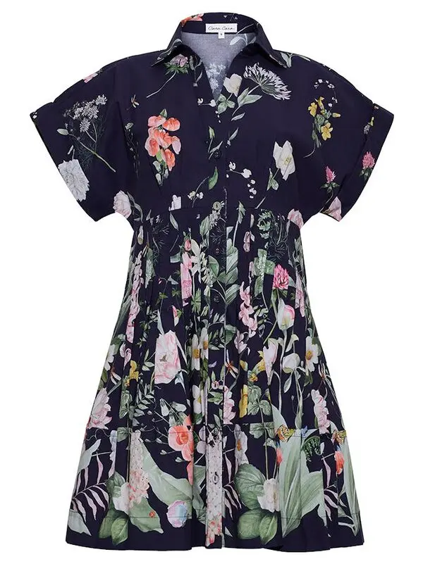 Cara Cara Nash Printed Mini Shirtdress - Bloomsfield Navy