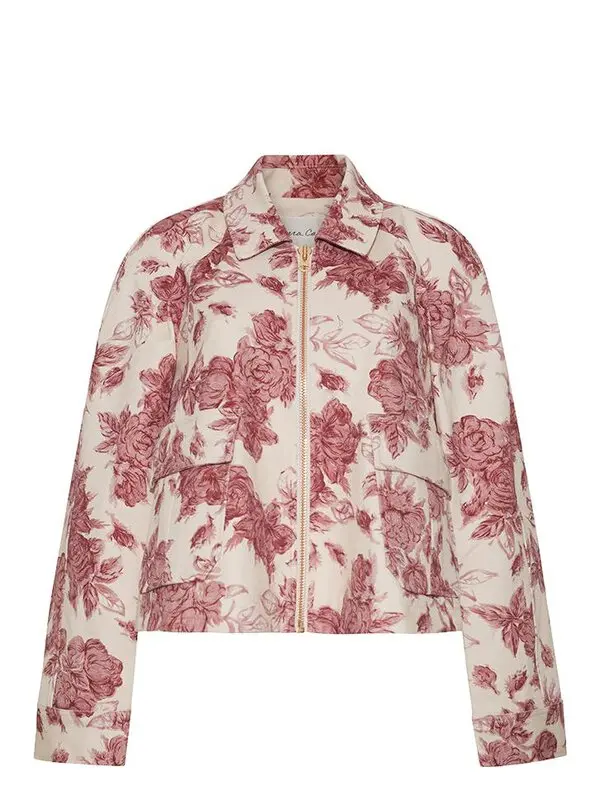 Cara Cara Andrew Printed Trapeze Jacket - Tossed Floral Ginger