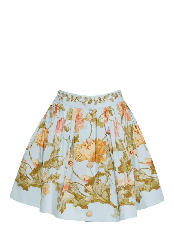 Cara Cara Betty Mini Skirt - Lockwood Flora Sky