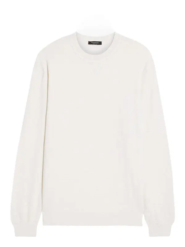 Zegna Waffle-knit Cashmere And Silk-blend Sweater - Ivory