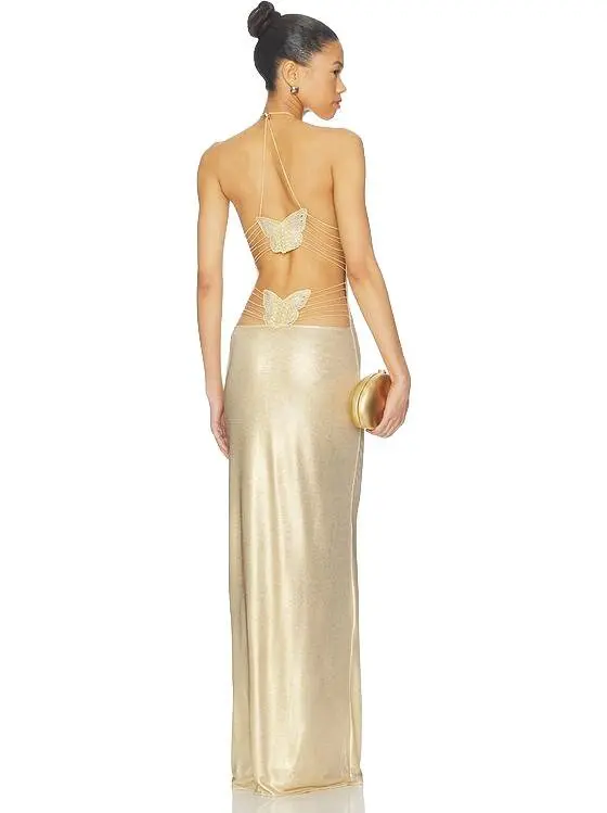 I.AM.GIA Ellery Maxi Dress In Metallic - Gold