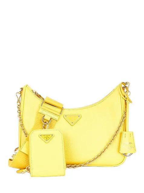 FWRD RENEW Prada Saffiano Re-edition 2005 Shoulder Bag - Yellow