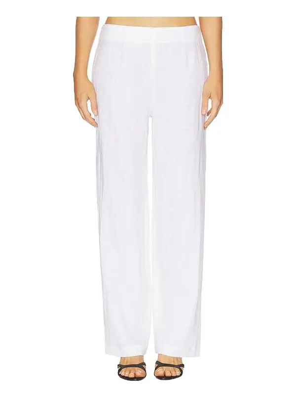 AEXAE Linen Flat Pant - White