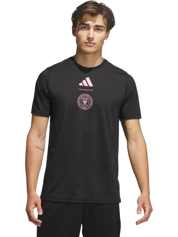 Adidas Club Inter De Futbol Miami Short Sleeve Pregame T-shirt - Black / Mls-mif-37p