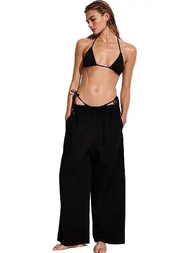 Victoria's Secret Swim Beachwear Linen Pants - Black