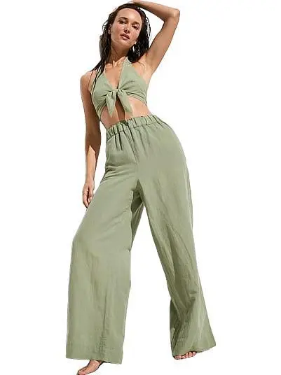 Victoria's Secret Swim Beachwear Linen Pants - Green
