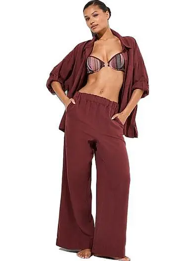 Victoria's Secret Swim Beachwear Linen Pants - Red