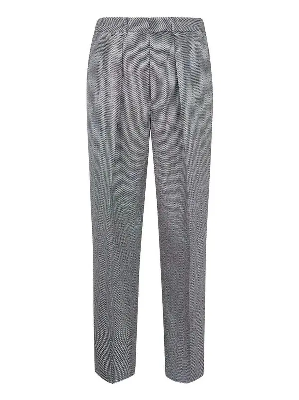 TOM FORD Jacquard Sharkskin Pattern Trousers - Black
