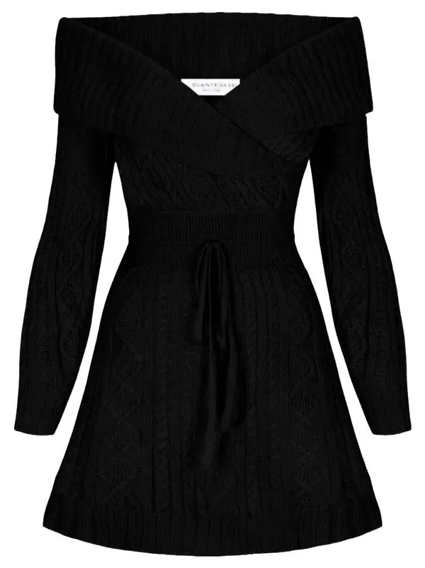 VIOLANTE NESSI Victoire Off-the-shoulder Mini Dress - Black