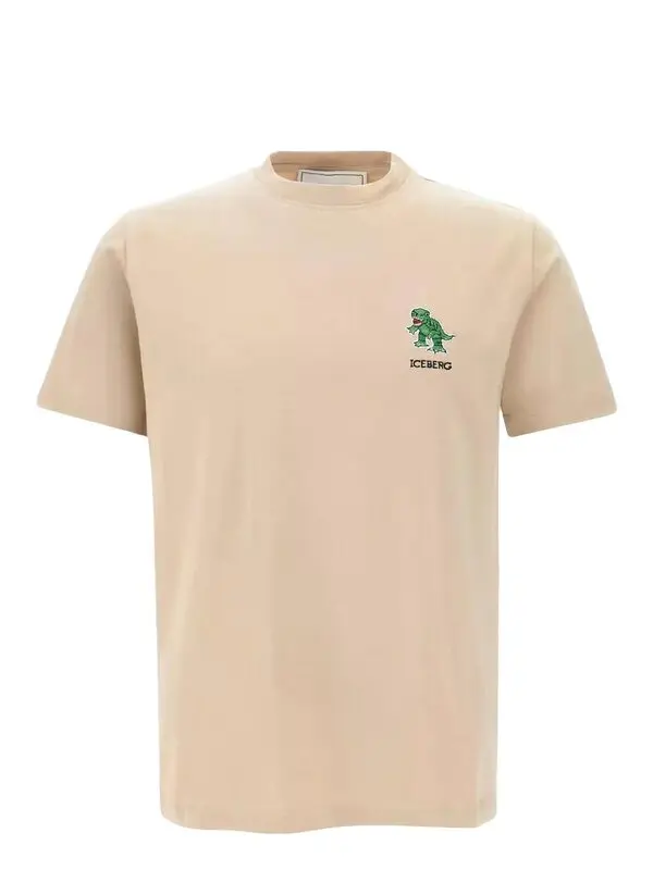 Iceberg Dinosaur Logo Cotton T-shirt - Neutrals