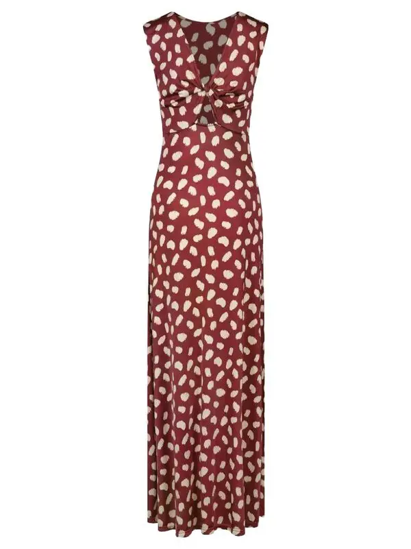 Johanna Ortiz Horizonte Místico Midi Dress - Red