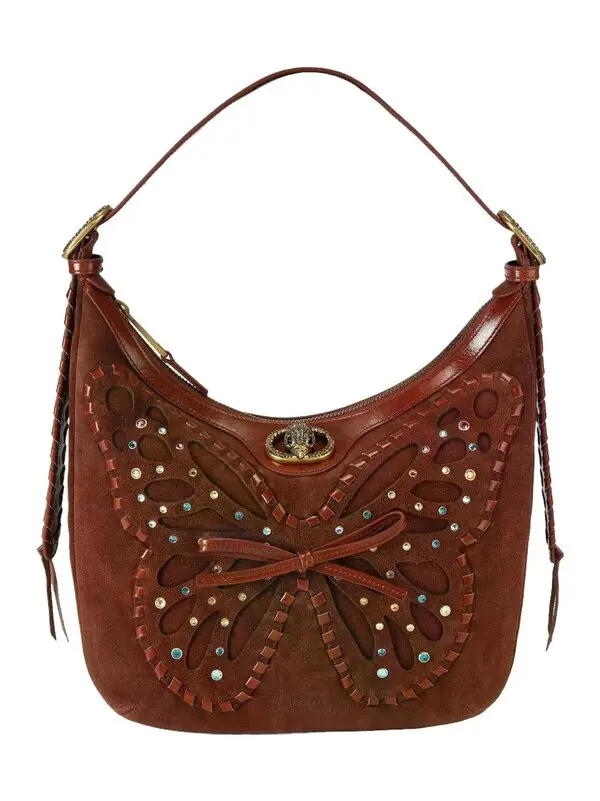 Kurt Geiger Butterfly Embellished Shoulder Bag - Brown