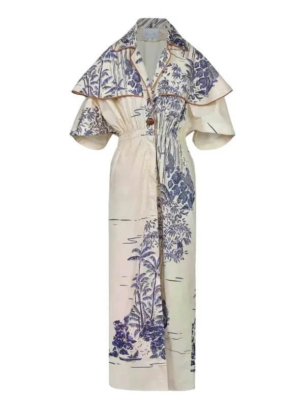 Johanna Ortiz Floral-print Trench Coat - Neutrals