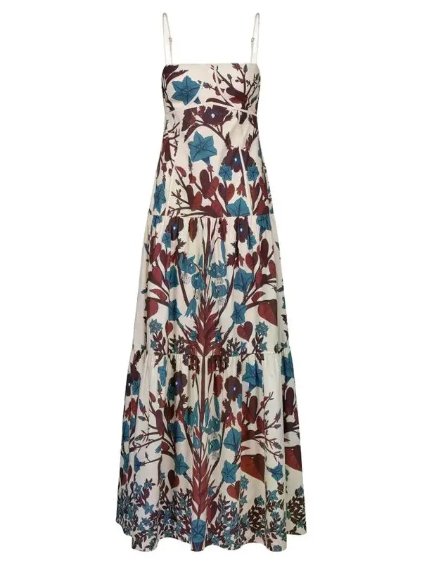 Johanna Ortiz Simbólico Floral-pattern Maxi Dress - Neutrals
